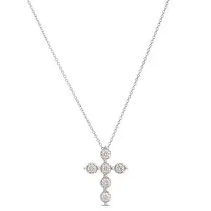 Benbridge Diamond Cross Pendant Necklace - Wg