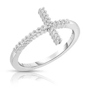 Roberto Coin Tiny Treasures Diamond Sideways Cross Ring
