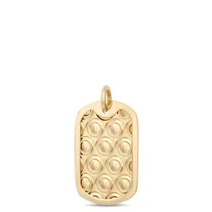Benbridge Textured Dog Tag Pendant - Yg