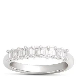 Benbridge Platinum Band With Emerald Cut Diamonds - Plt