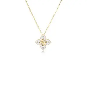 Roberto Coin 18k Yellow Gold Love In Verona Flower Necklace - Yg
