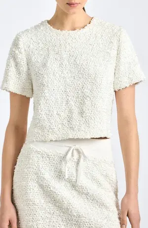 Derek Lam 10 Crosby Syrena Paillette Cropped Top - Blanc De Blanc