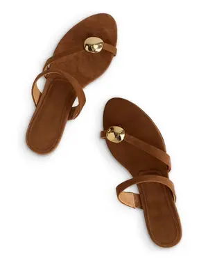 Madewell Mila Slide Sandals - Aged Cognac
