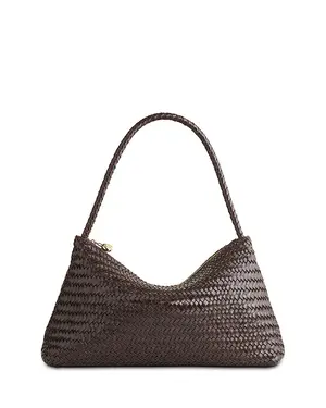 Madewell Large Leather Shoulder Bag Woven Collection - Coffee Bean