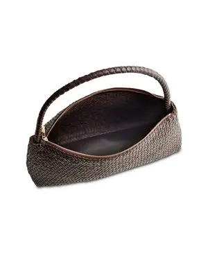 Madewell Large Leather Shoulder Bag Woven Collection - Coffee Bean