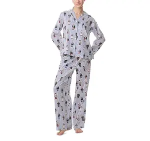 Polo Ralph Lauren Madison Printed Pajama Set In Bear Red Winter Bear