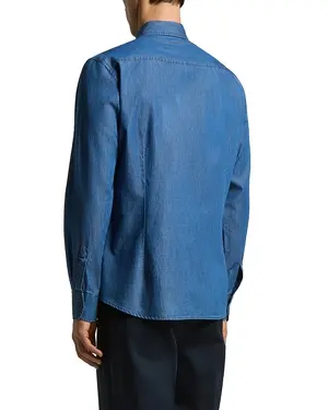 Peserico Regular Fit Chambray Dress Shirt - Ink