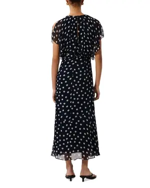 Whistles Polka Dot Print Midi Dress - Navy/multi