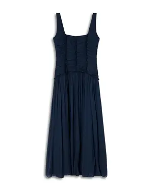 Whistles Shirred Bodice Maxi Dress