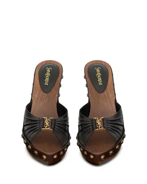 Saint Laurent Babylone Clogs - Eagle Brown