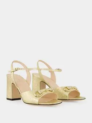Gucci Metallic Leather Horsebit Sandals - Gold