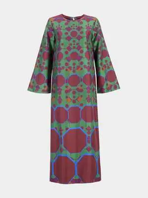 PAULA Shirley Octa Print Printed Silk Twill Maxi Dress