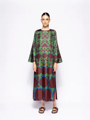 PAULA Shirley Octa Print Printed Silk Twill Maxi Dress - Multicolour