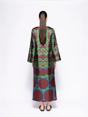 PAULA Shirley Octa Print Printed Silk Twill Maxi Dress
