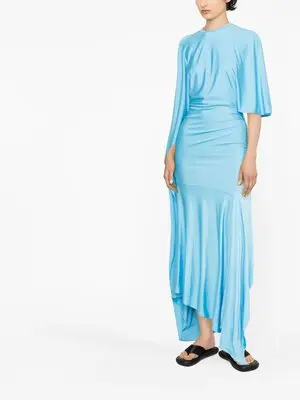Stella McCartney Asymmetric Cape Maxi Dress