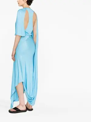 Stella McCartney Asymmetric Cape Maxi Dress