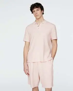 ATM Anthony Thomas Melillo Pima Cotton Pique Polo T-shirt - Faded Rose