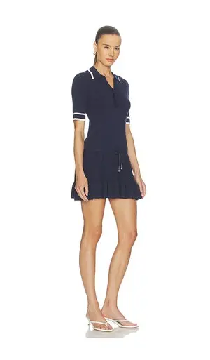 The Upside Plume Knit Collared Dress - Navy