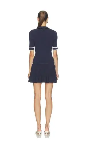 The Upside Plume Knit Collared Dress - Navy