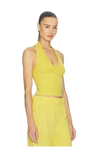 Eterne Butter Rib Cropped Halter Top