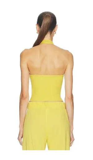 Eterne Butter Rib Cropped Halter Top
