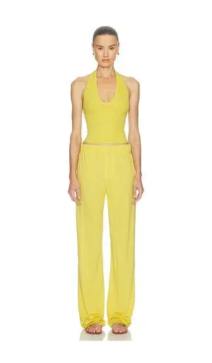 Eterne Butter Rib Cropped Halter Top