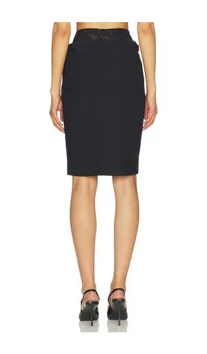 MARKGONG Lace Panel Midi Skirt