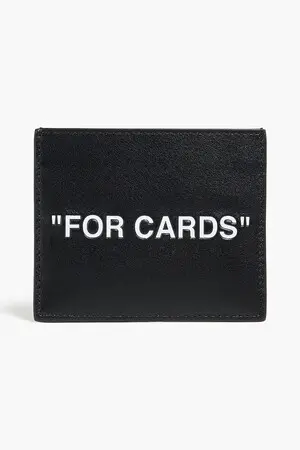 Off-White Printed Leather Cardholder - Black