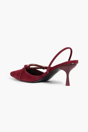 Simkhai Love Knot Embellished Slingback Pumps - Claret