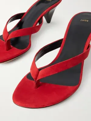 JUDE Rooty Suede Sandals - Red