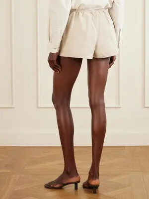 Jacquemus De-nîmes Amelo Pleated Cotton And Hemp-blend Shorts