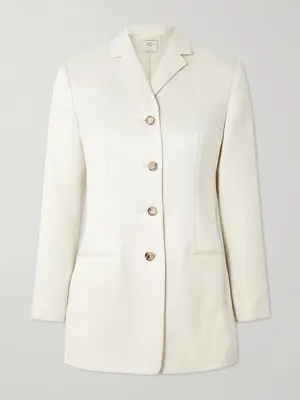 Calvin Klein Adrian Wool And Silk-blend Blazer - Neutrals
