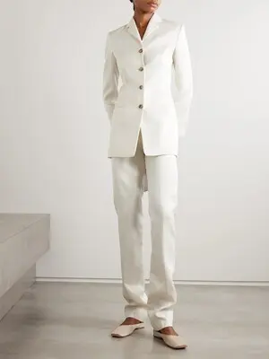 Calvin Klein Adrian Wool And Silk-blend Blazer - Neutrals