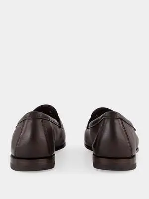 Santoni Calf Leather Carlo Loafers - Brown