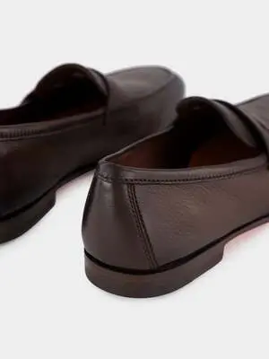 Santoni Calf Leather Carlo Loafers - Brown