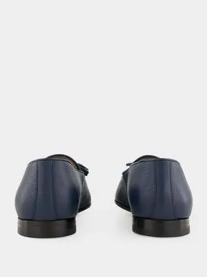 Manolo Blahnik Lennox Leather Tassel Loafers - Blue