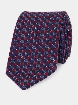 Gucci GG Silk Jacquard Neck Tie Multicolour