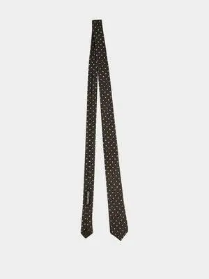 TOM FORD Dark Chocolate Polka Dot Satin Silk Neck Tie - Brown