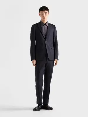 Prada Navy Wool-cashmere Slim Suit - Blue