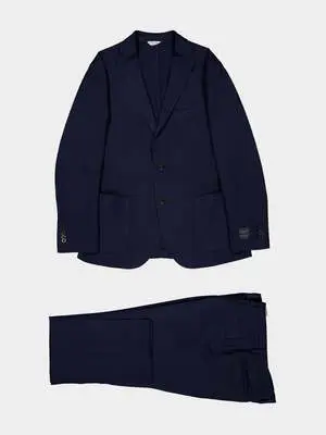 Boglioli Navy Virgin Wool 2-button Suit - Blue