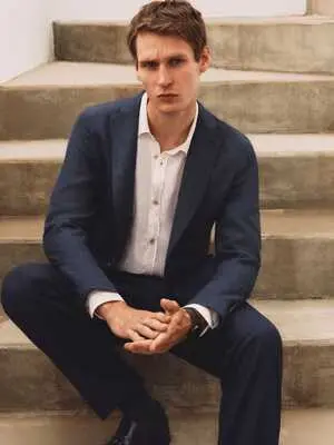 Boglioli Navy Virgin Wool 2-button Suit - Blue