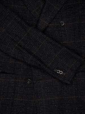 Boglioli Dark Double-breasted Wool-silk Blazer