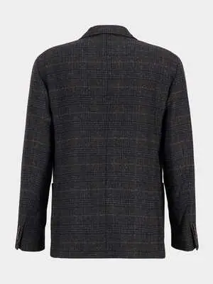 Boglioli Dark Double-breasted Wool-silk Blazer