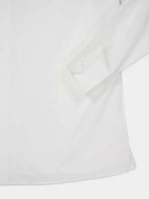 Saint Laurent Cassandre Shirt In Blanc Cotton Poplin - White