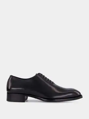 TOM FORD Burnished Leather Elkan Lace Up - Black