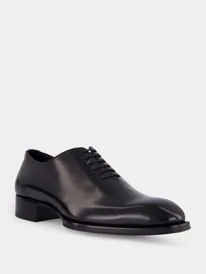 TOM FORD Burnished Leather Elkan Lace Up - Black