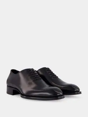 TOM FORD Burnished Leather Elkan Lace Up - Black