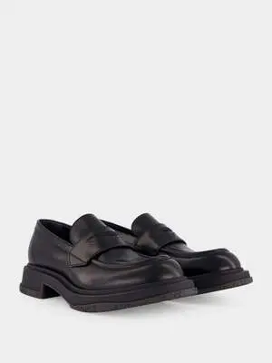 Gucci Leather Loafers With Tonal Logo