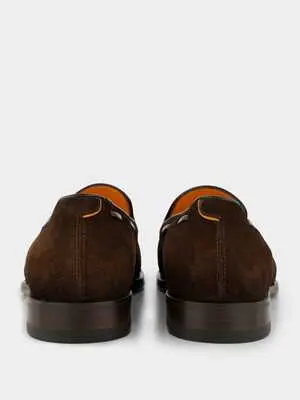 Santoni Suede And Leather Tassel Loafers