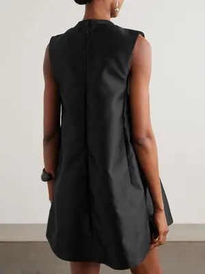 Rabanne Bow-detailed Gathered Mikado Mini Dress